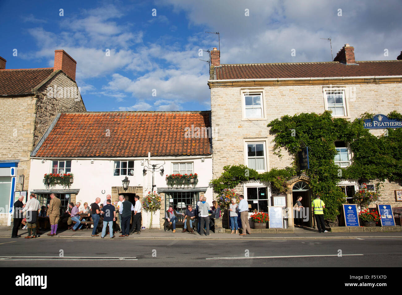 The Feathers pub in Helmsley, North Yorkshire, England, UK. Helmsley is ...