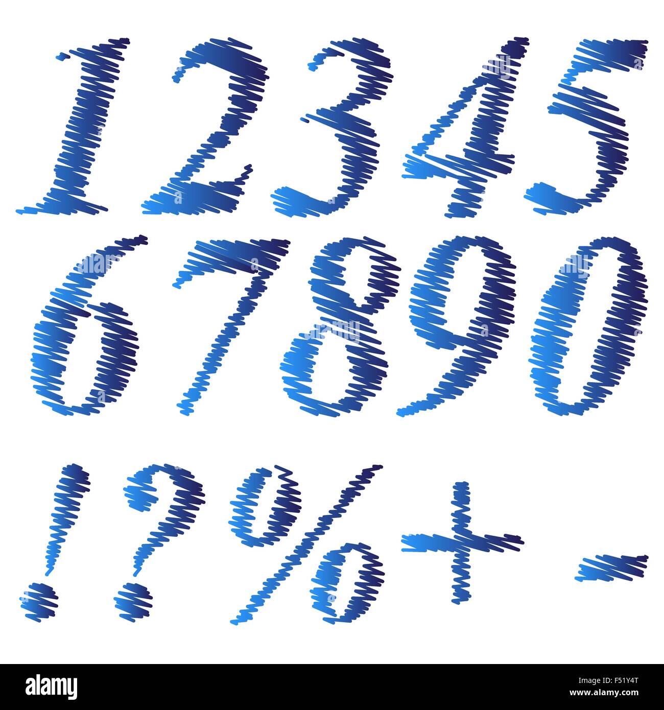 Cursive numbers Stock Vector Images - Alamy