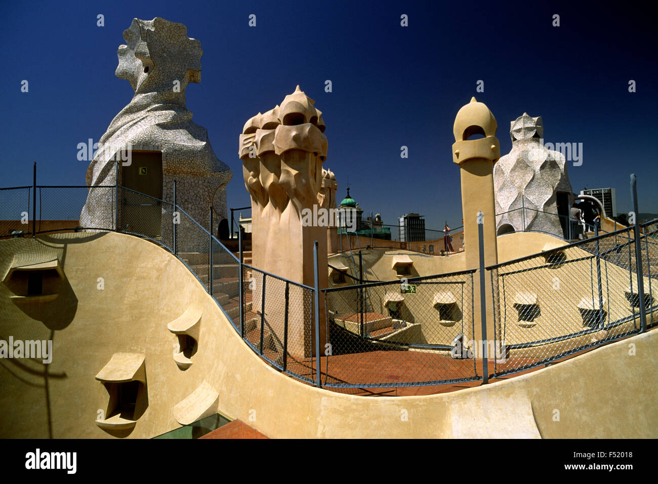Spain, Barcelona, La Pedrera, Casa Milà, architect Antoni Gaudì ...