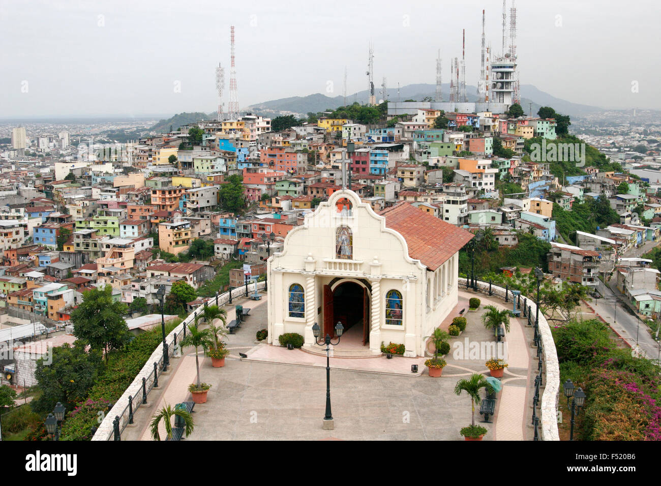 Colorful houses of Cerro Santa Ana, Guayaquil, Ecuador, South America ...