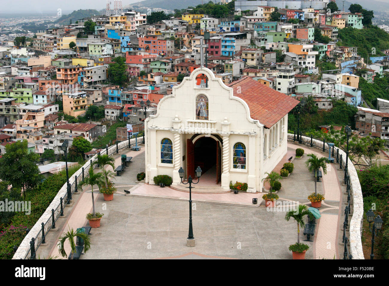 Colorful houses of Cerro Santa Ana, Guayaquil, Ecuador, South America ...