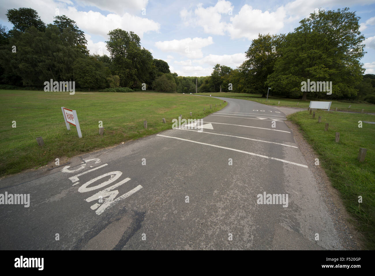 Slow - Ramp and bend ahead Stock Photo - Alamy