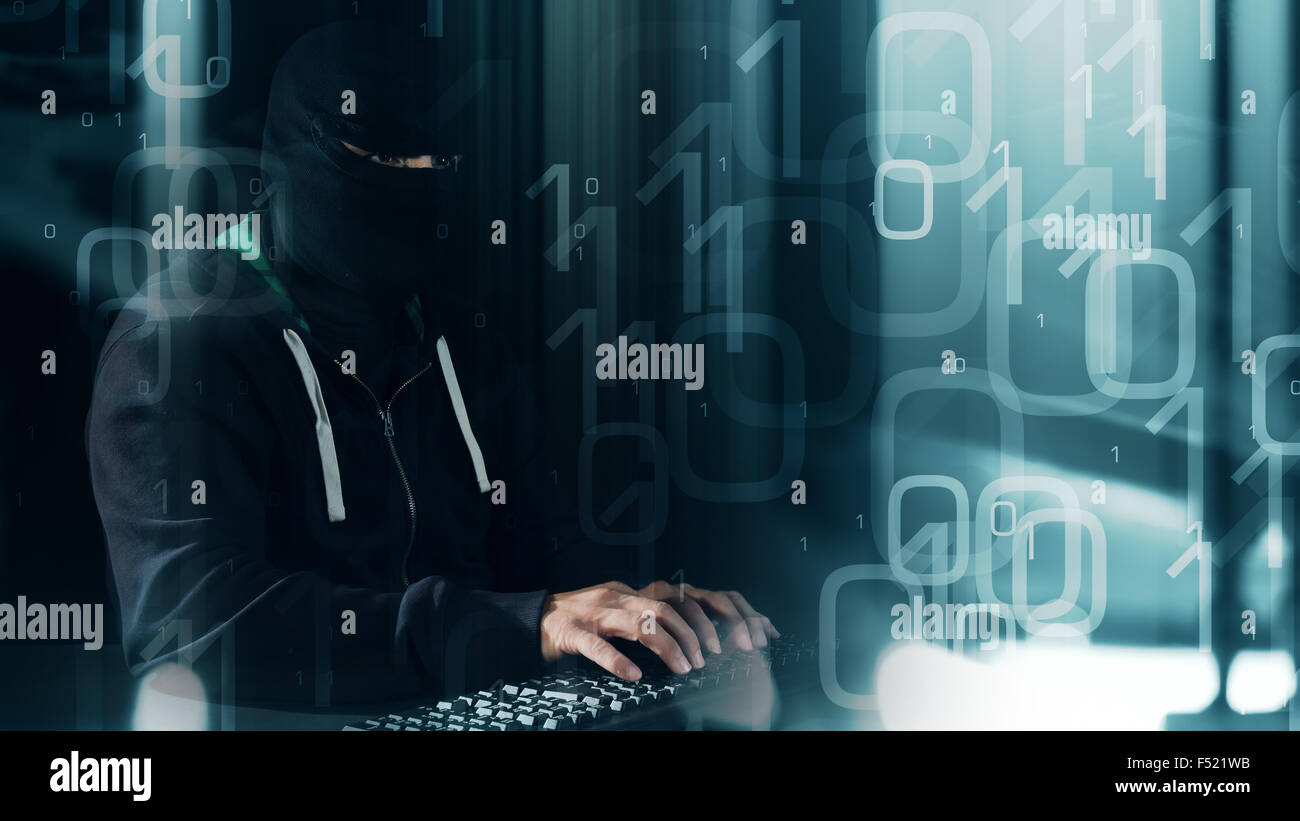 Futuristic abstract binary code background, hacker typing Stock Photo - Alamy