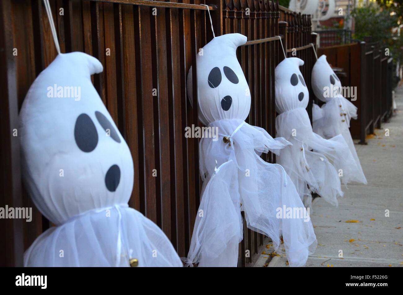 Halloween Decorations Brooklyn Park Slope High Resolution Stock ...