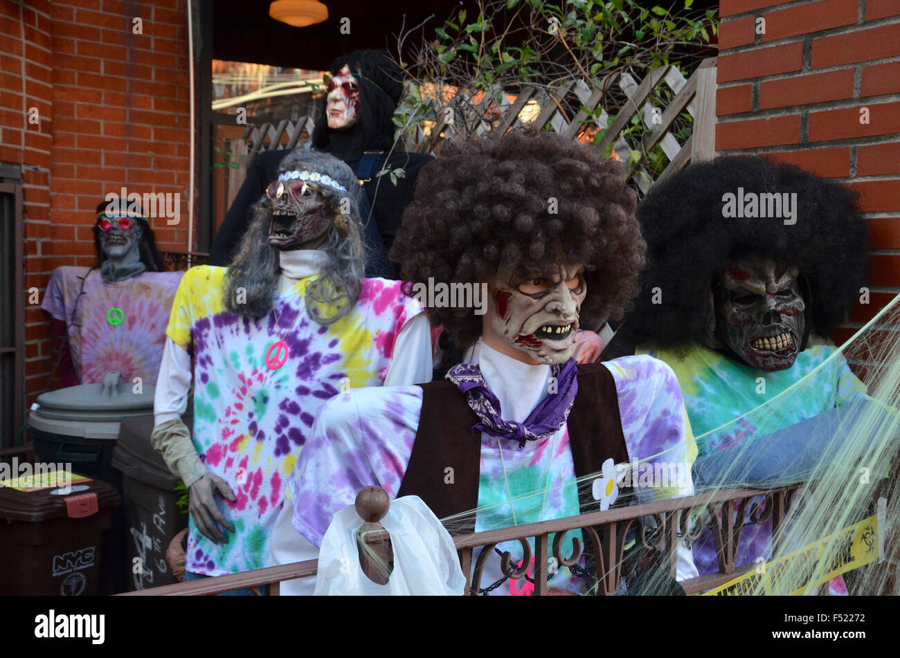 Halloween Decorations Brooklyn Park Slope High Resolution Stock ...