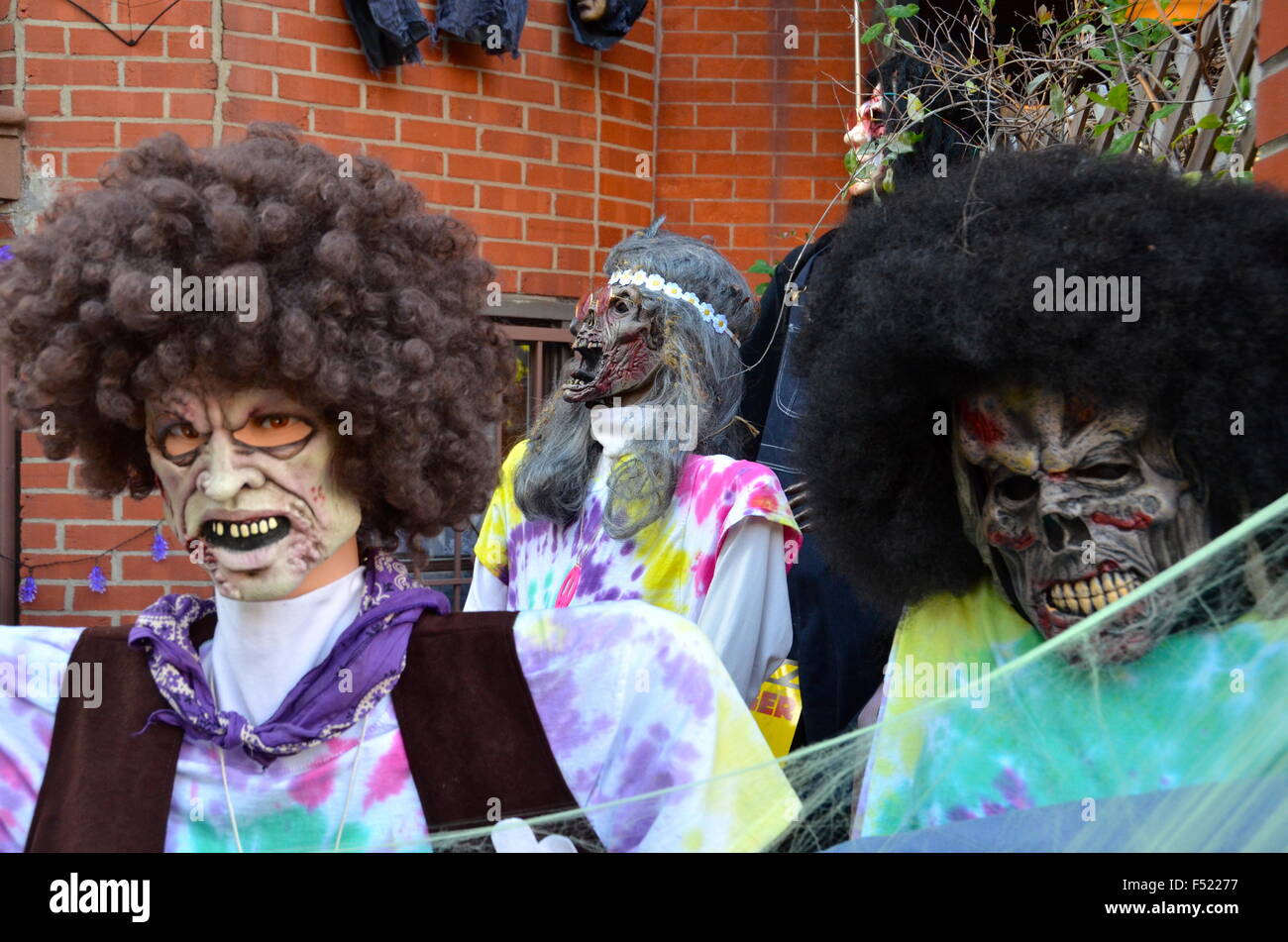 Halloween Decorations Brooklyn Park Slope High Resolution Stock ...