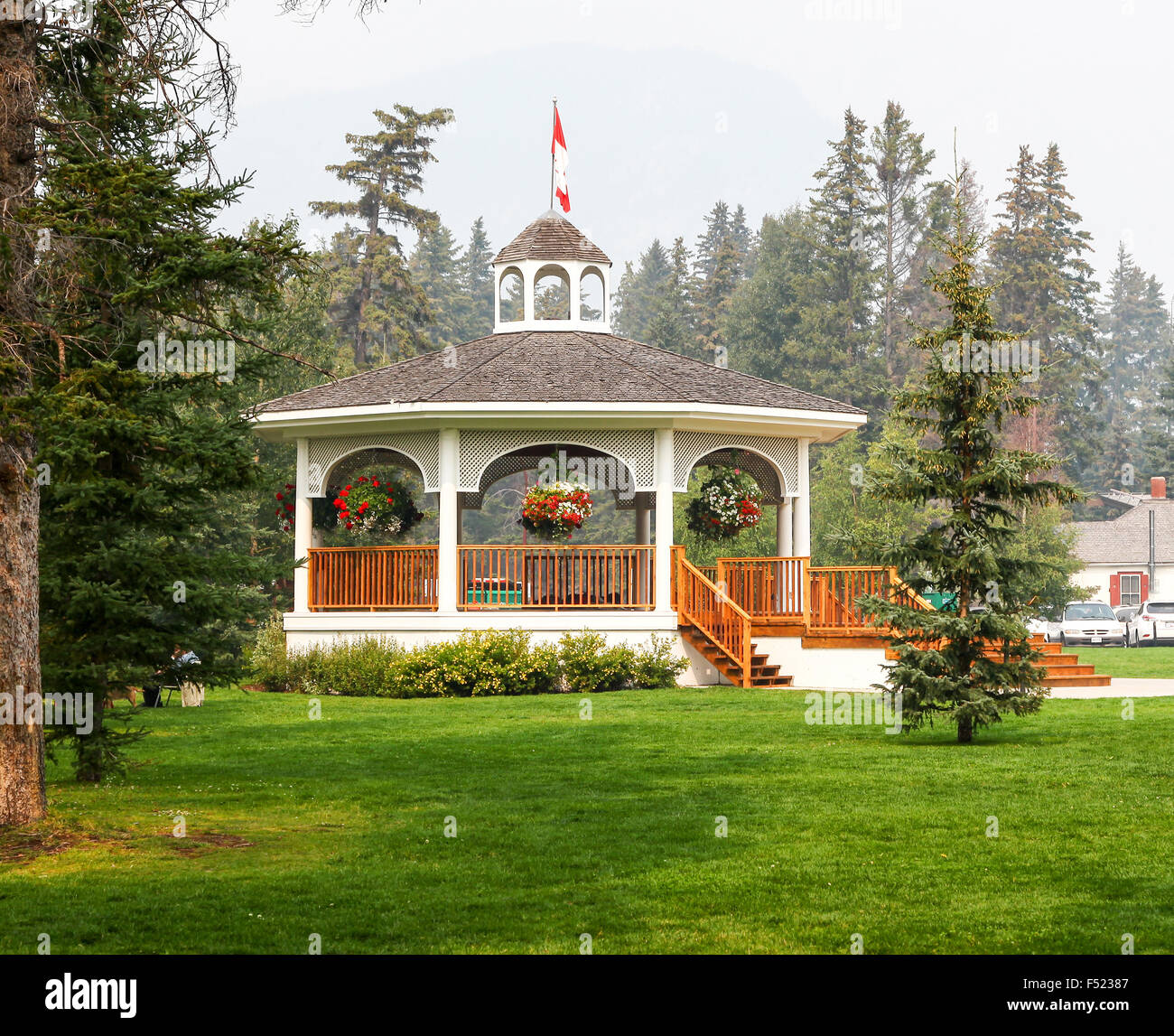 Bandstand in Central Park Banff dedicated to the community of Banff ...