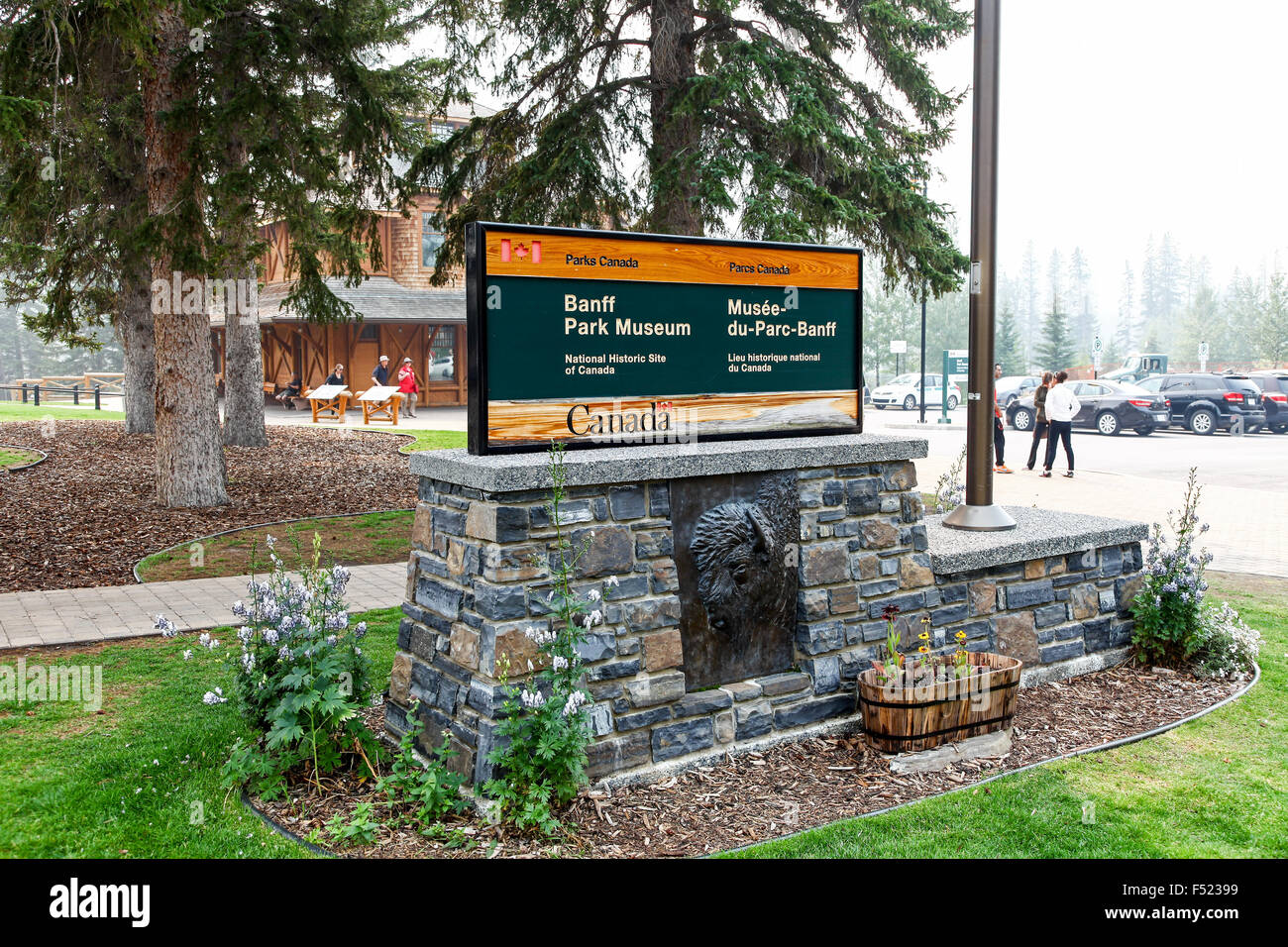 Sign for Banff Park Museum National Historic Site Banff Alberta Canada ...