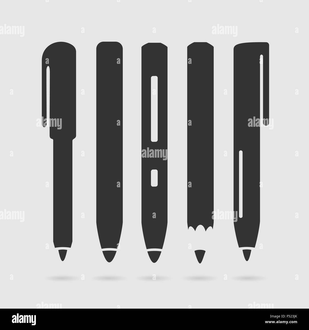 Vector Set Symbol Pen Stock Vector Image & Art - Alamy