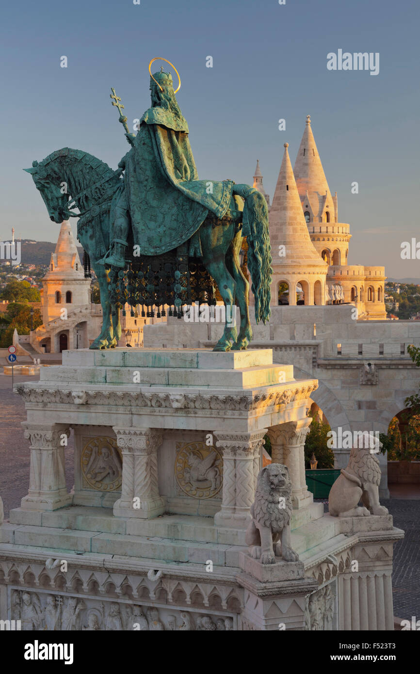 Fisherman's Bastion, statue of Saint Stephen (Szent István), Buda ...