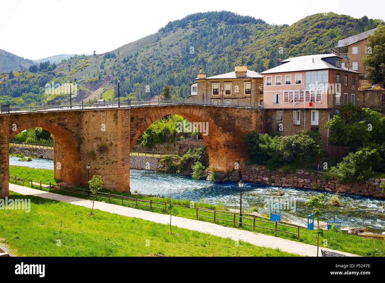 Villafranca del Bierzo by Way of Saint James Burbia river in Leon Spain ...