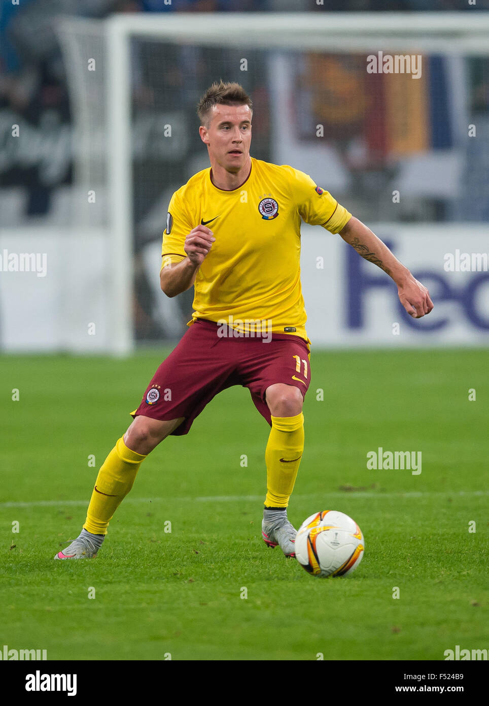 Prague's Lukas Marecek in action during the Europa League Group K ...