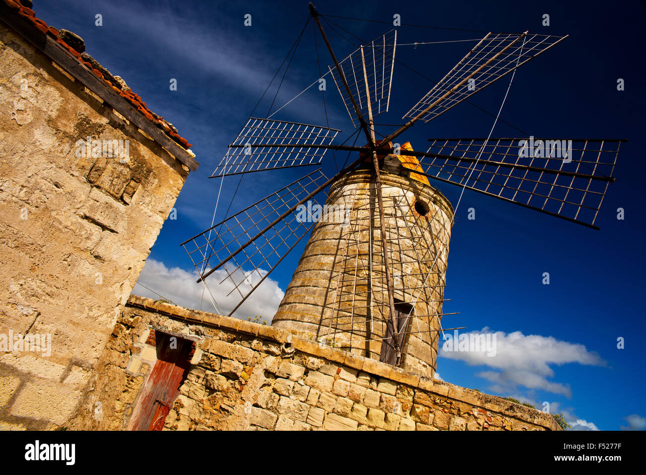 Old windmill in Trapani, Sicily, Italy Stock Photo - Alamy
