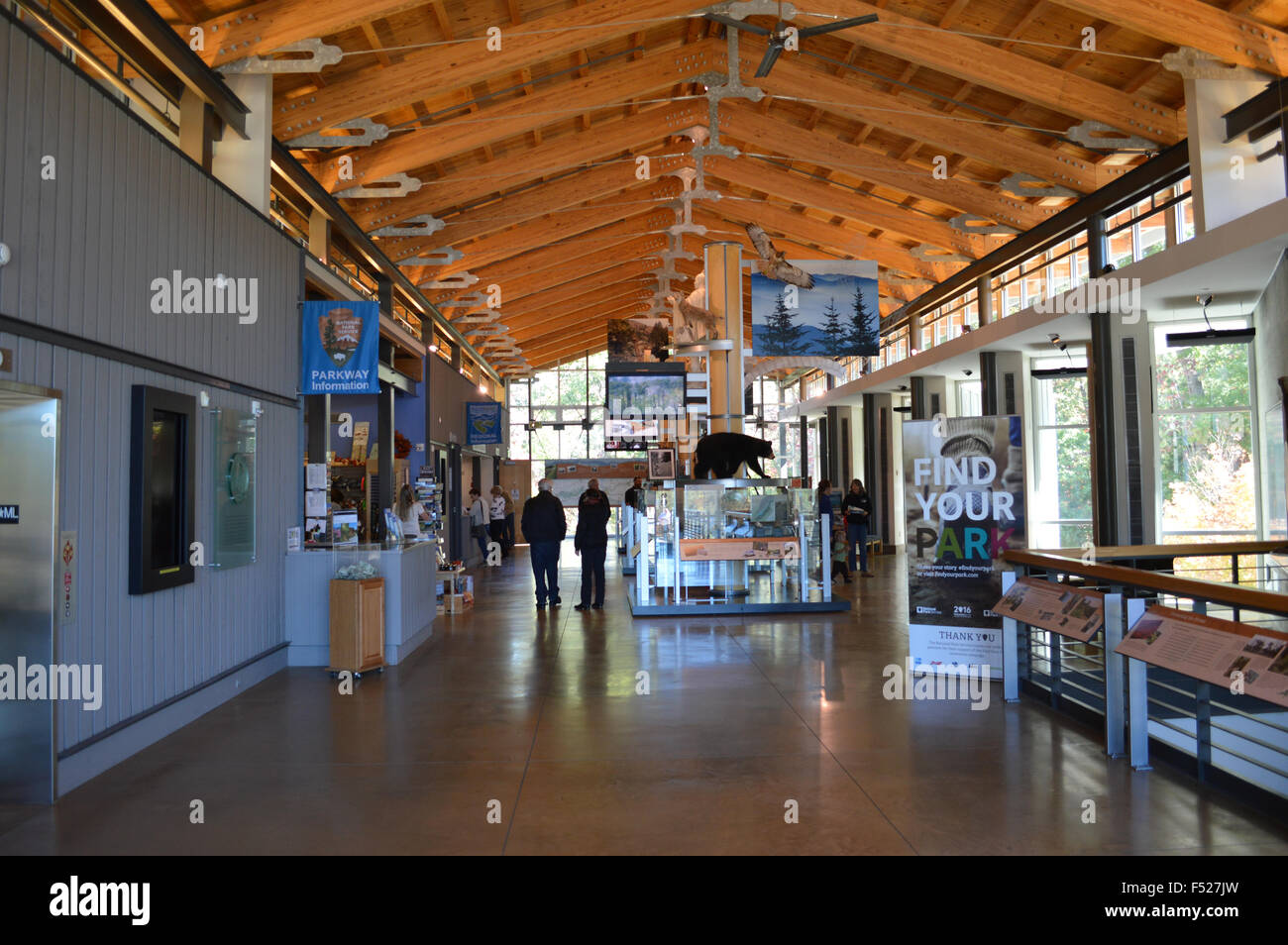 The Blue Ridge Parkway Visitor Center located near Asheville, North ...