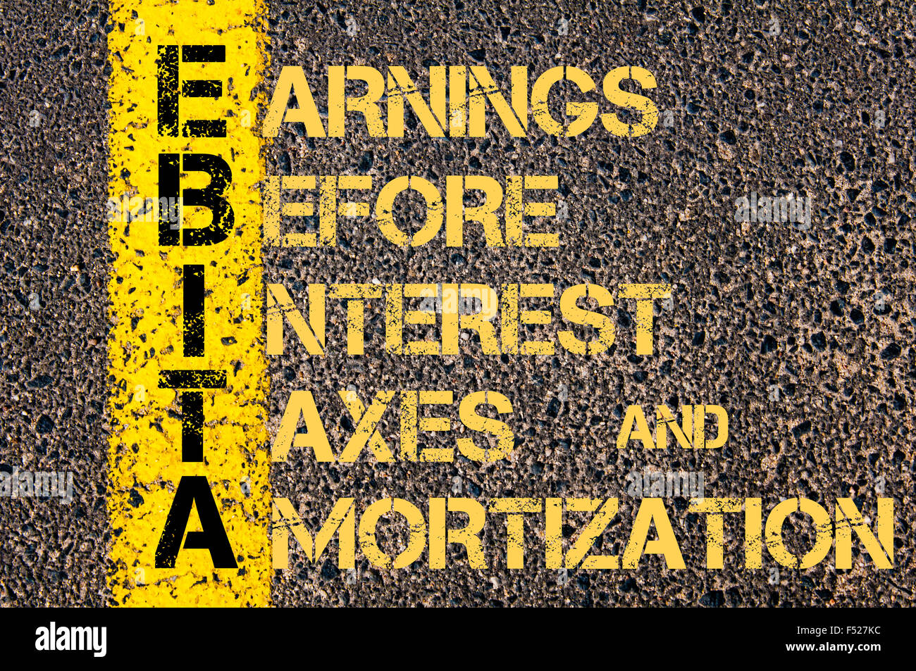 Concept image of Business Acronym EBITA as EARNINGS BEFORE INTEREST ...