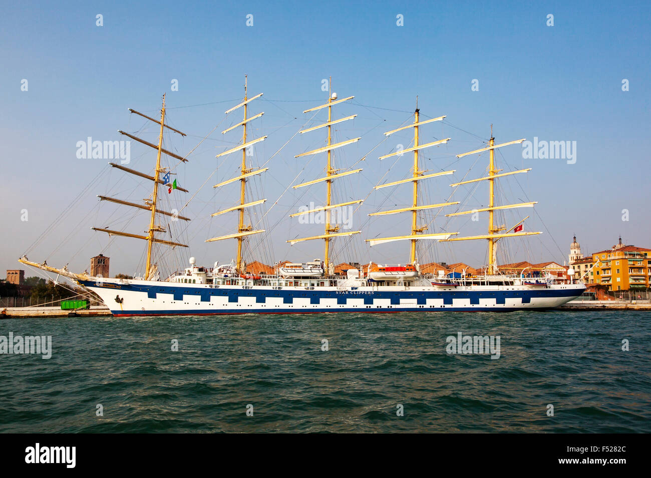 Venice, Italy - October 06, 2012: Royal Clipper sailing ship by Stars ...