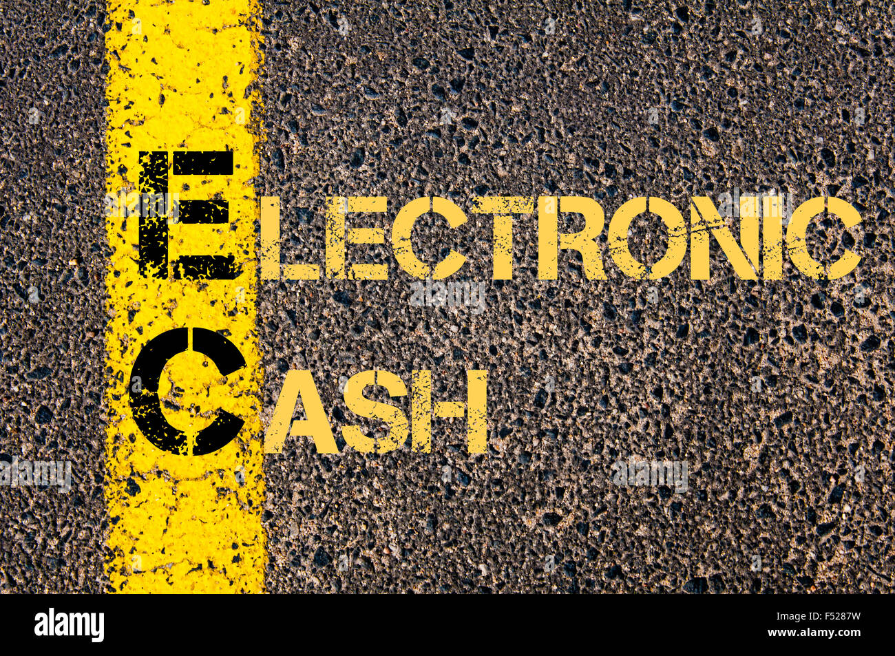 Concept Image Of Business Acronym EC As ELECTRONIC CASH Written Over