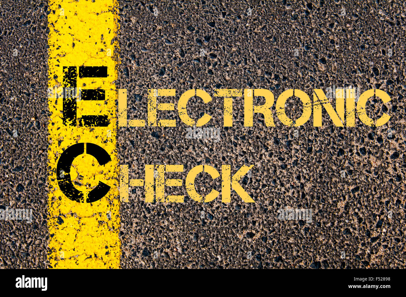 Concept image of Business Acronym EC as ELECTRONIC CHECK written over ...