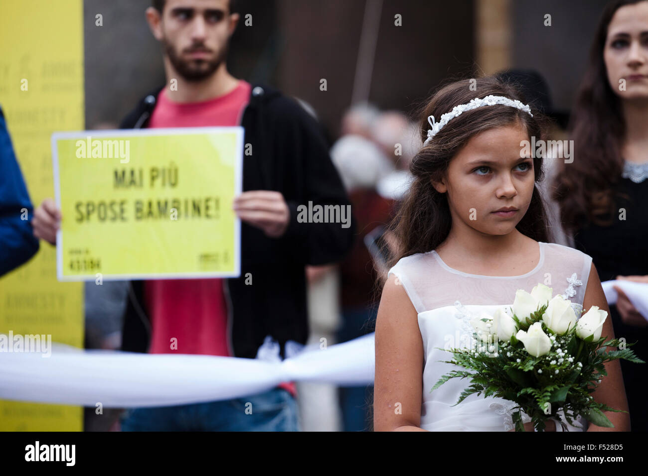 Rome, Italy. 26th Oct, 2015. Giorgia, ten years old, performing a fake ...
