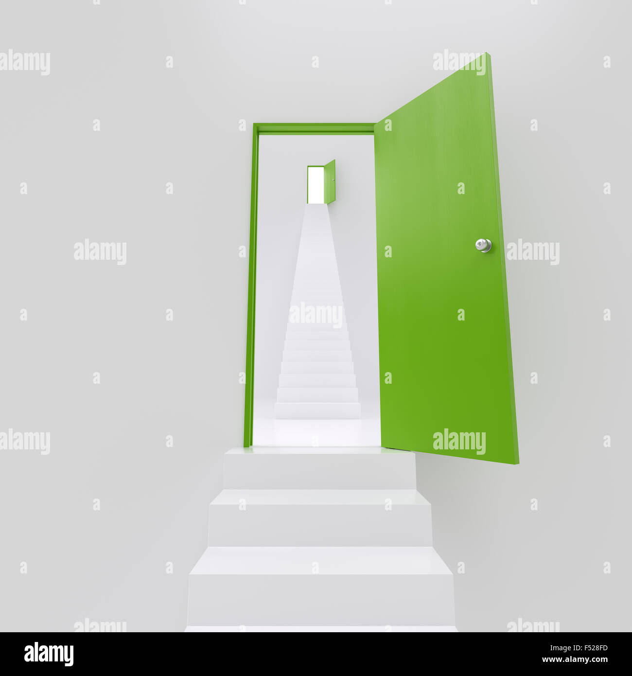 New stairway behind the door Stock Photo - Alamy