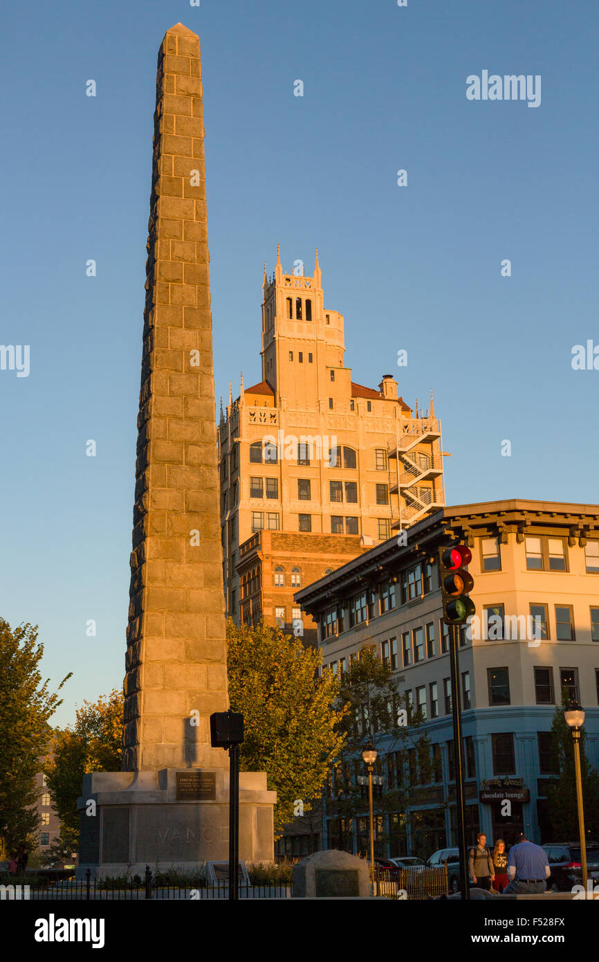 Vance Monument in Pack Square Park in Asheville, North Carolina Stock ...