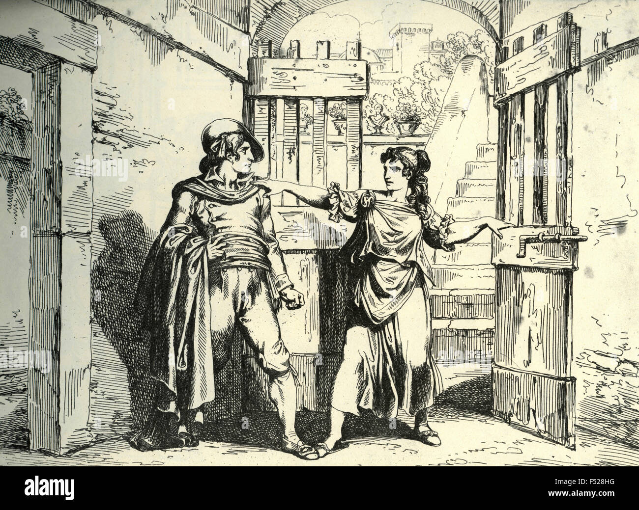 Illustration: Meo Patacca astonished at being rejected by Nuccia as ...