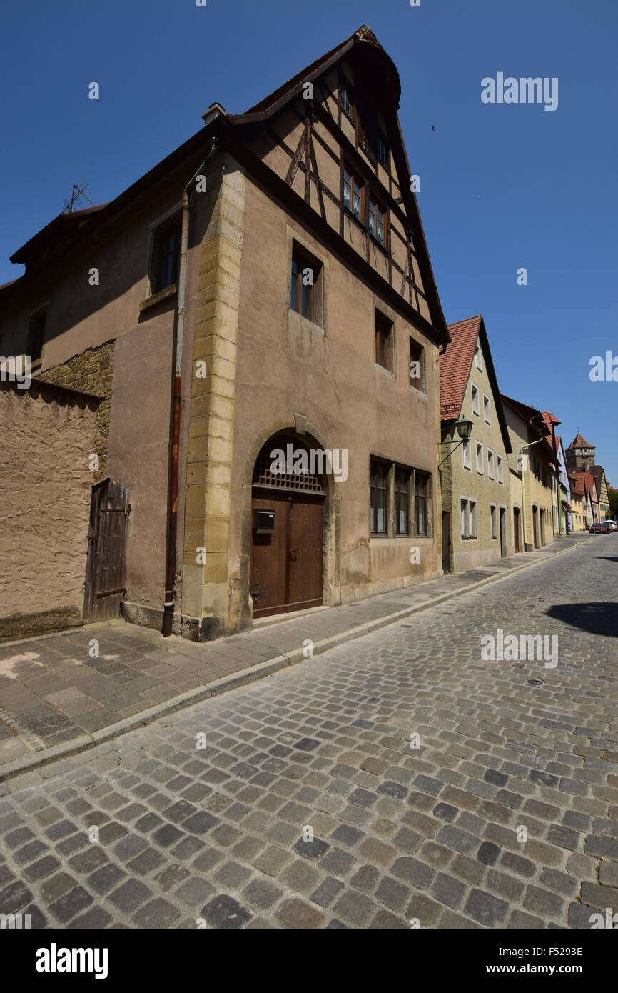A historic building in the medieval German town of Rothenburg ob der ...
