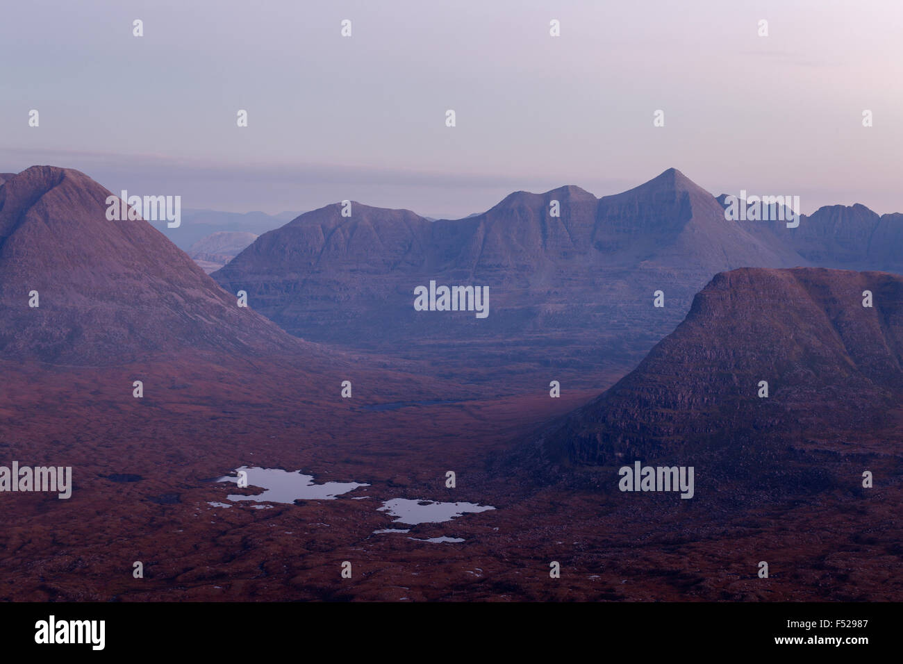 The primordial landscape of Torridon (Beinn Eighe, Liathach and Carn na ...