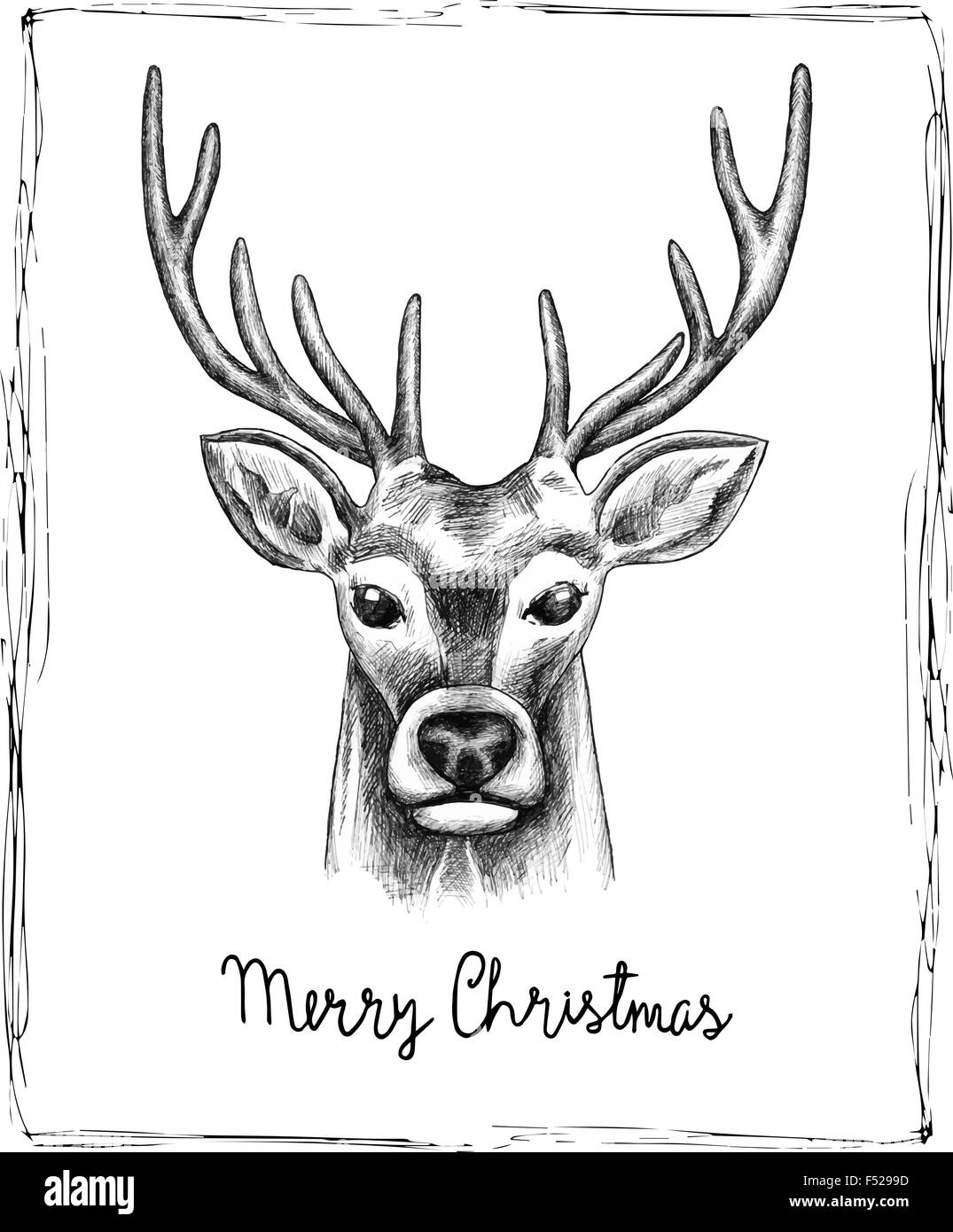 Merry christmas frame cute Black and White Stock Photos & Images - Alamy