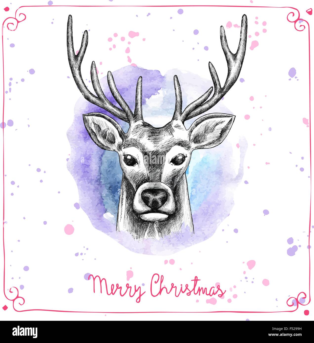 Hand drawn Christmas card Stock Vector Image & Art - Alamy