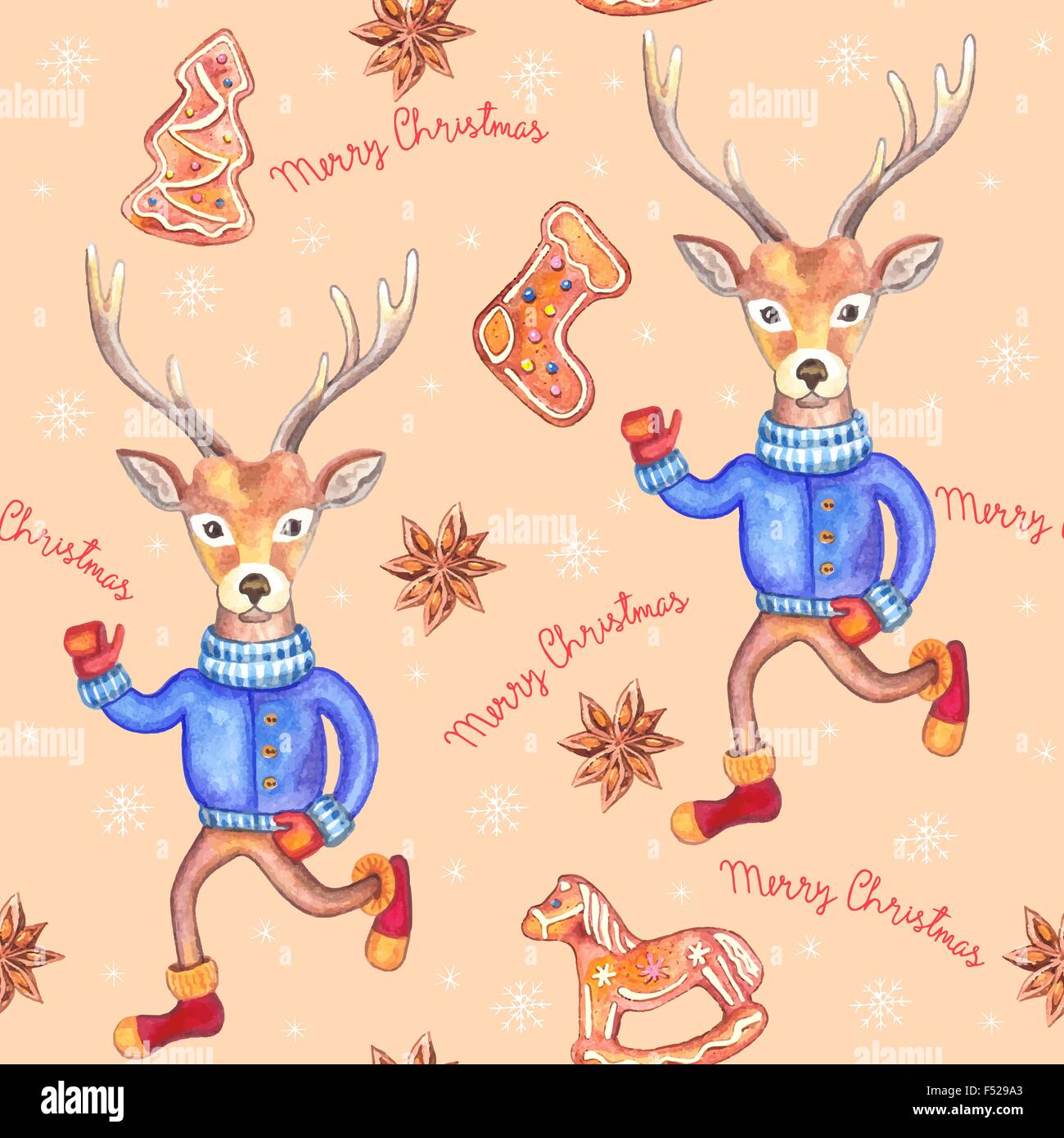 Funny christmas gingerbread seamless hi-res stock photography and ...