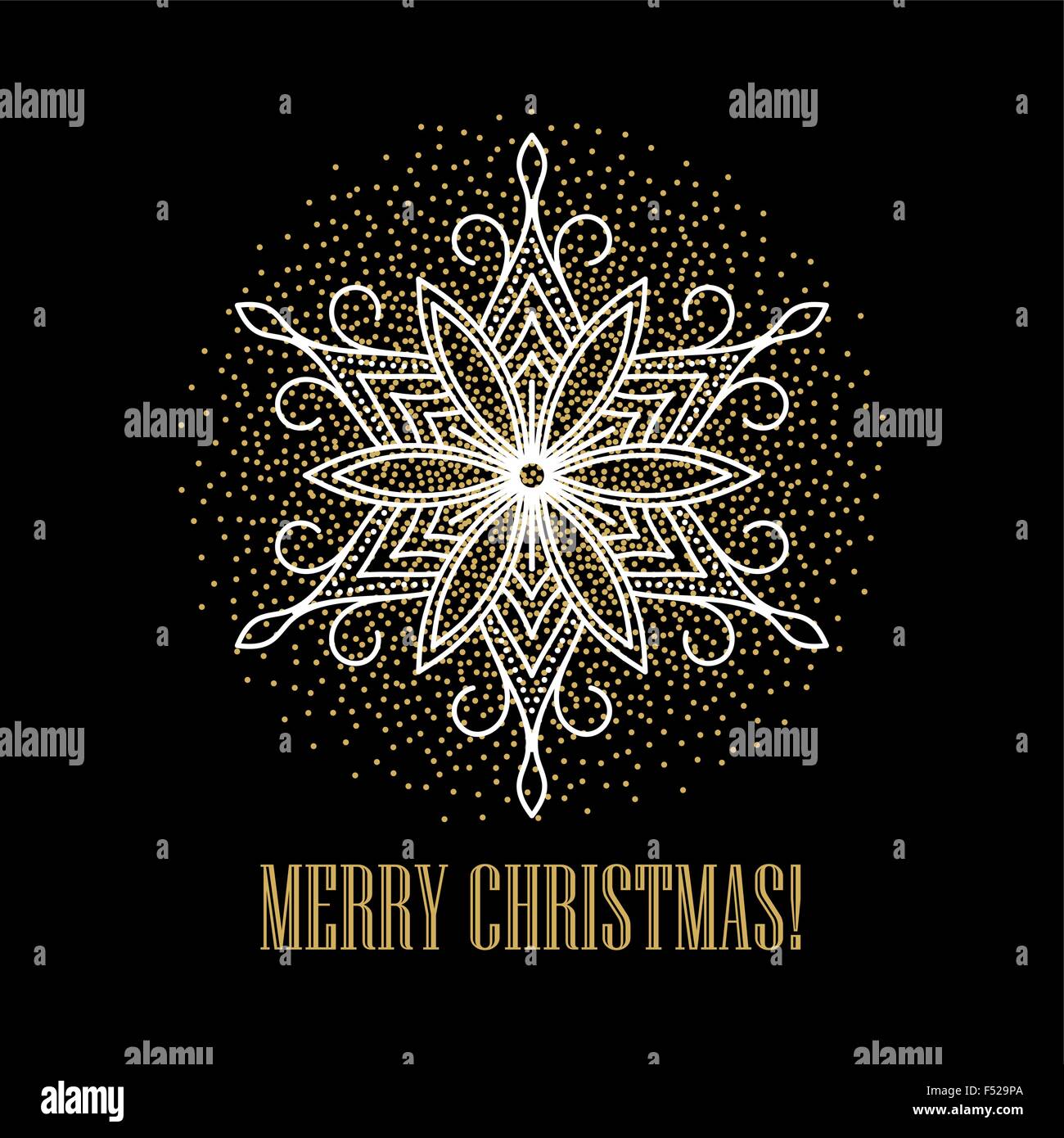 Festive gold background with golden snowflakes . Vector illustration ...