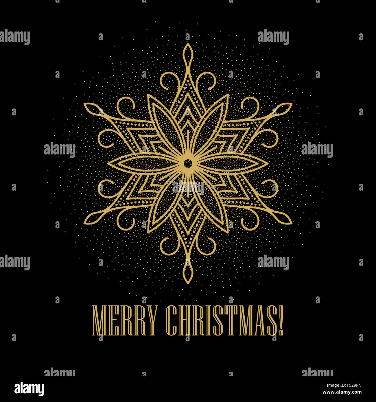 Festive gold background with golden snowflakes . Vector illustration ...