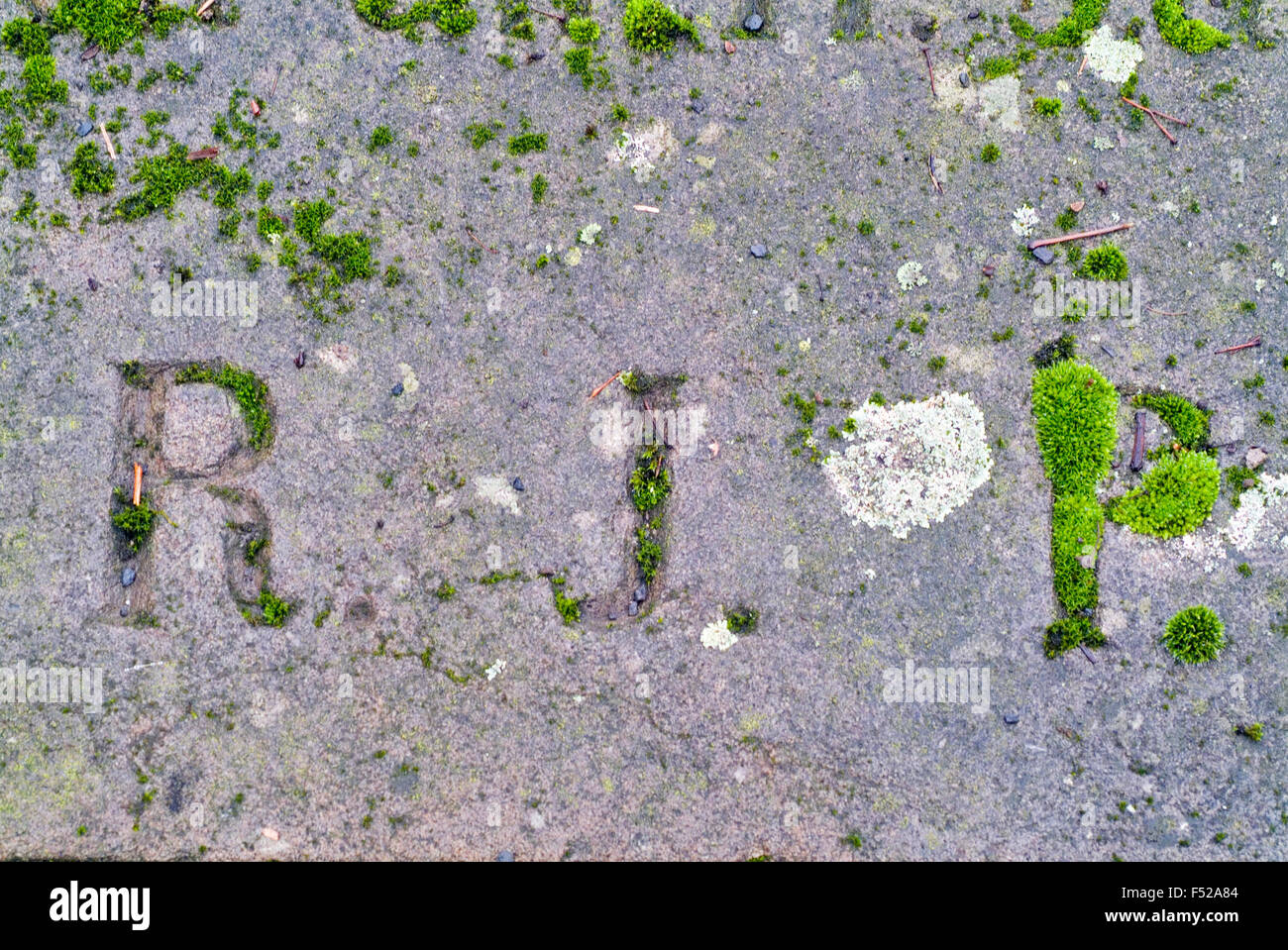 Cemetery sign R.I.P. rest in peace on stone Stock Photo - Alamy