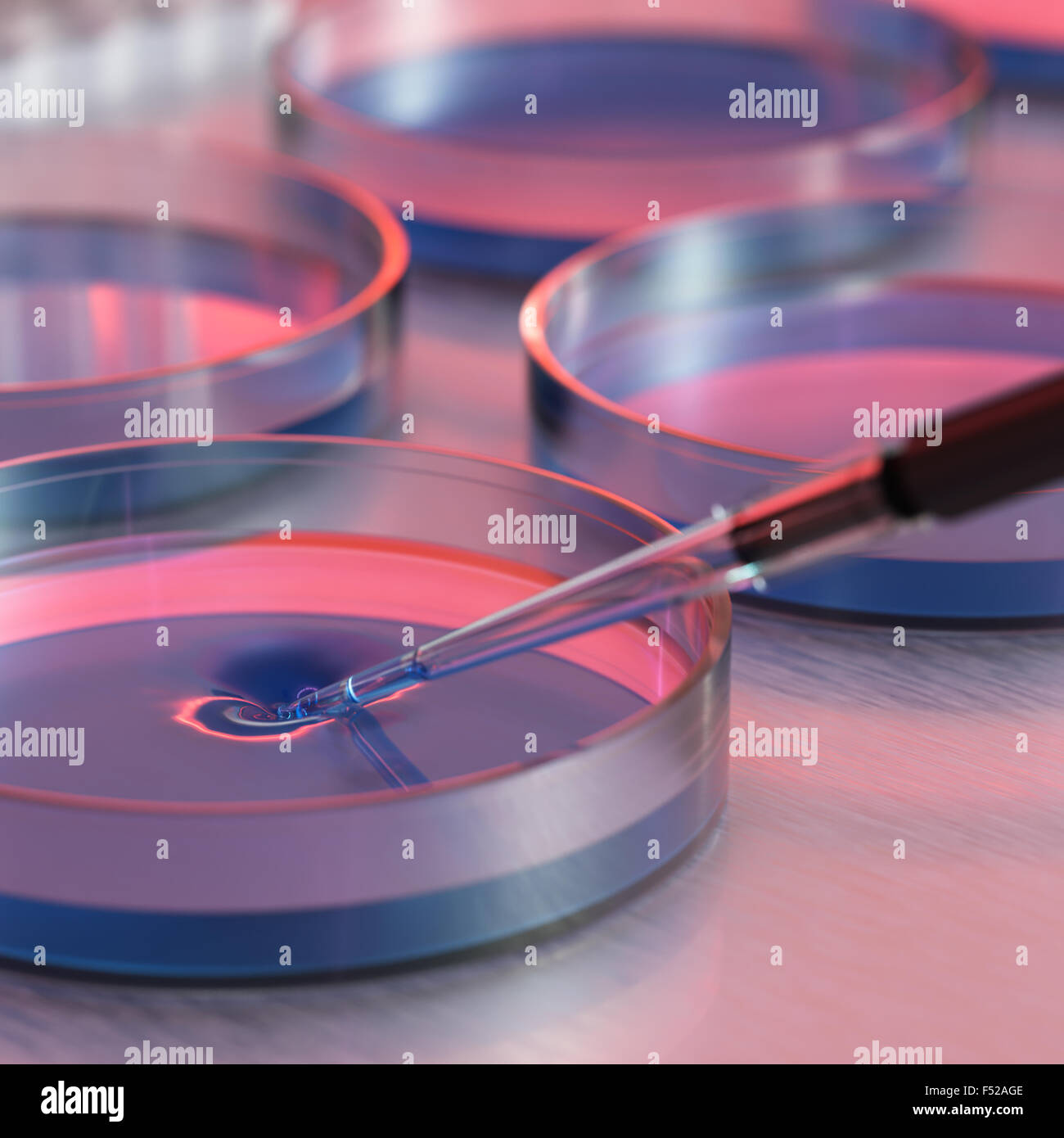 Taking blue liquid sample in laboratory Stock Photo - Alamy