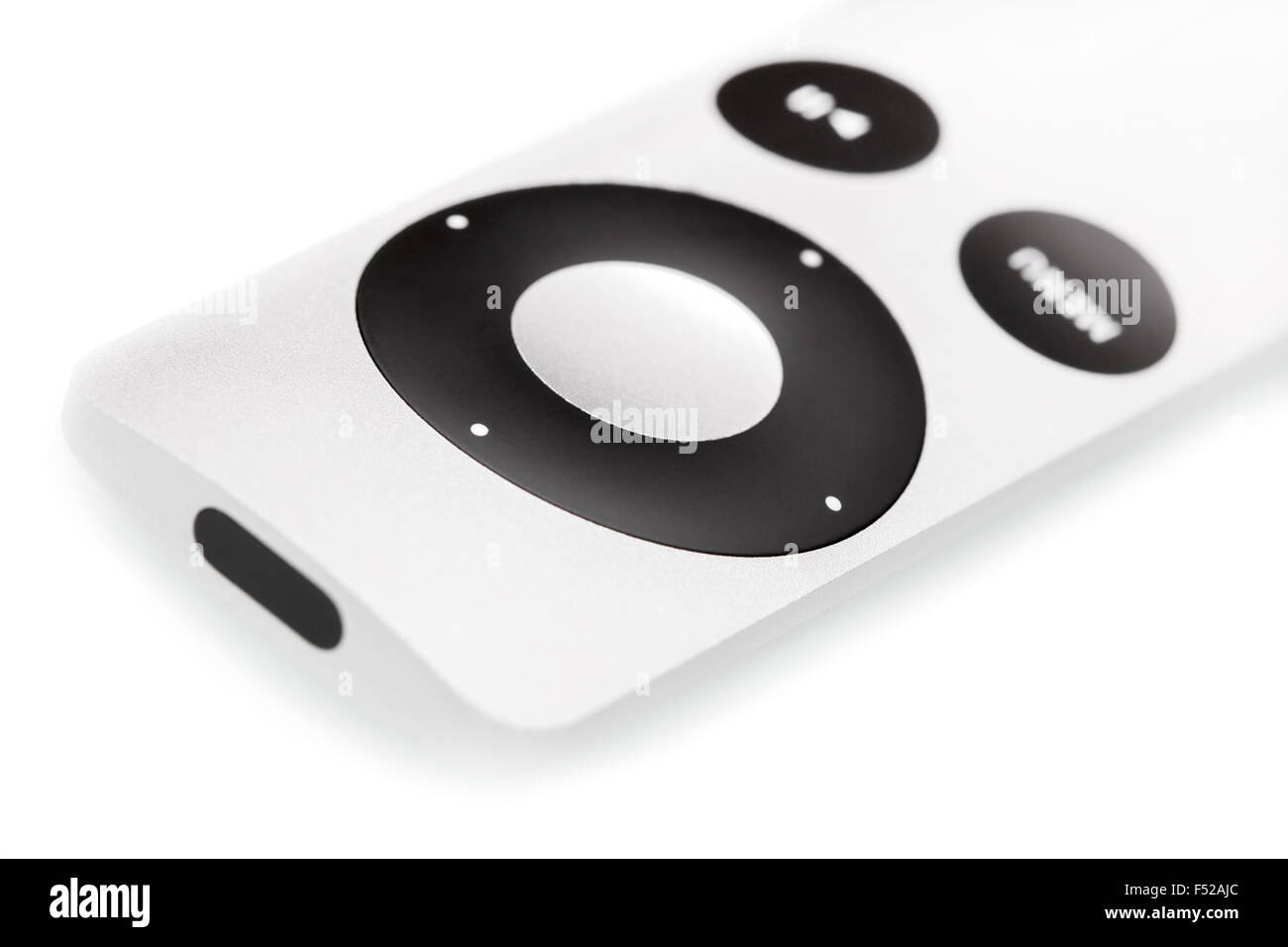 An Apple Remote close-up on white background Stock Photo - Alamy