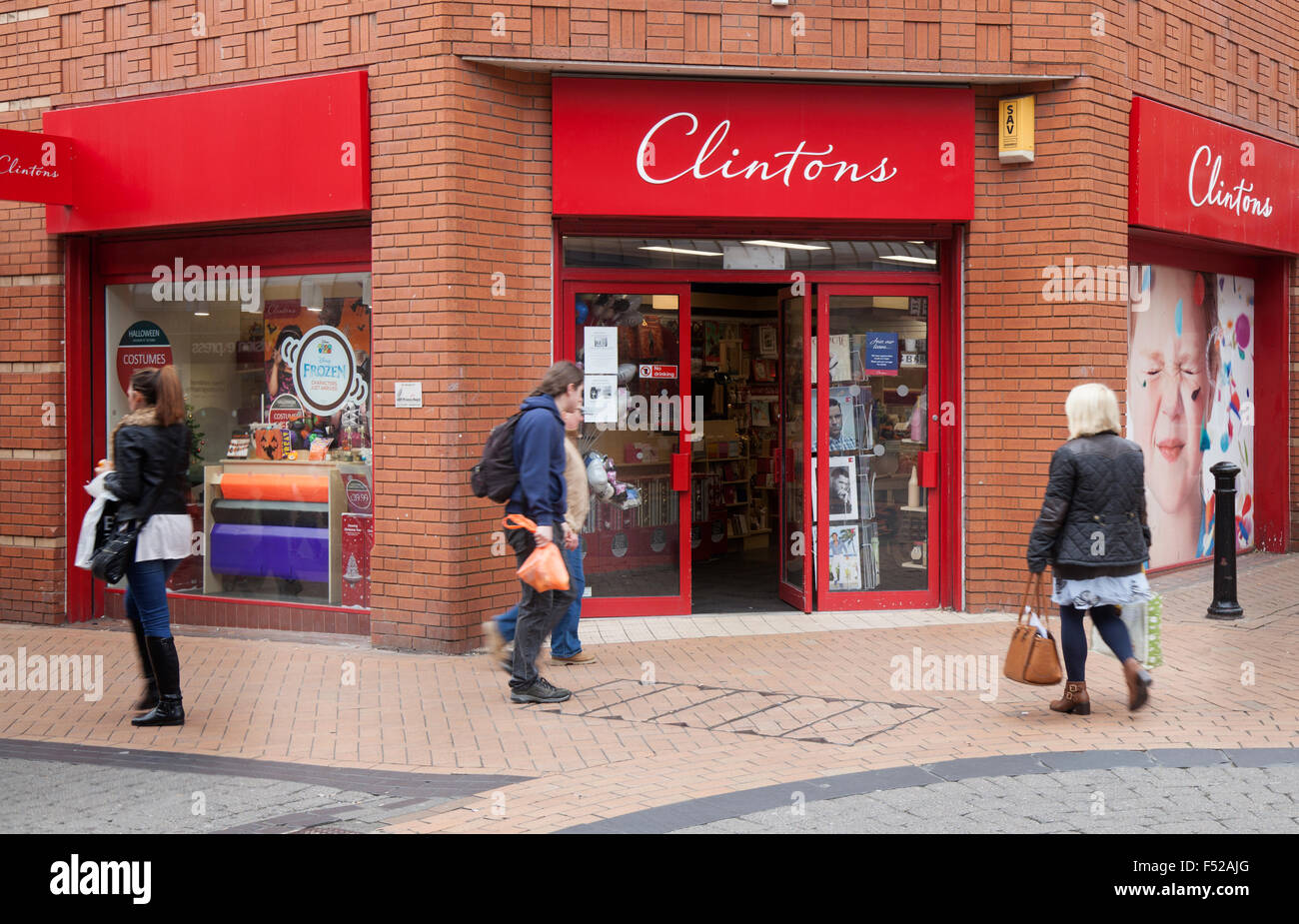 People Passing by Clinton Cards retail gift store business. Clintons ...