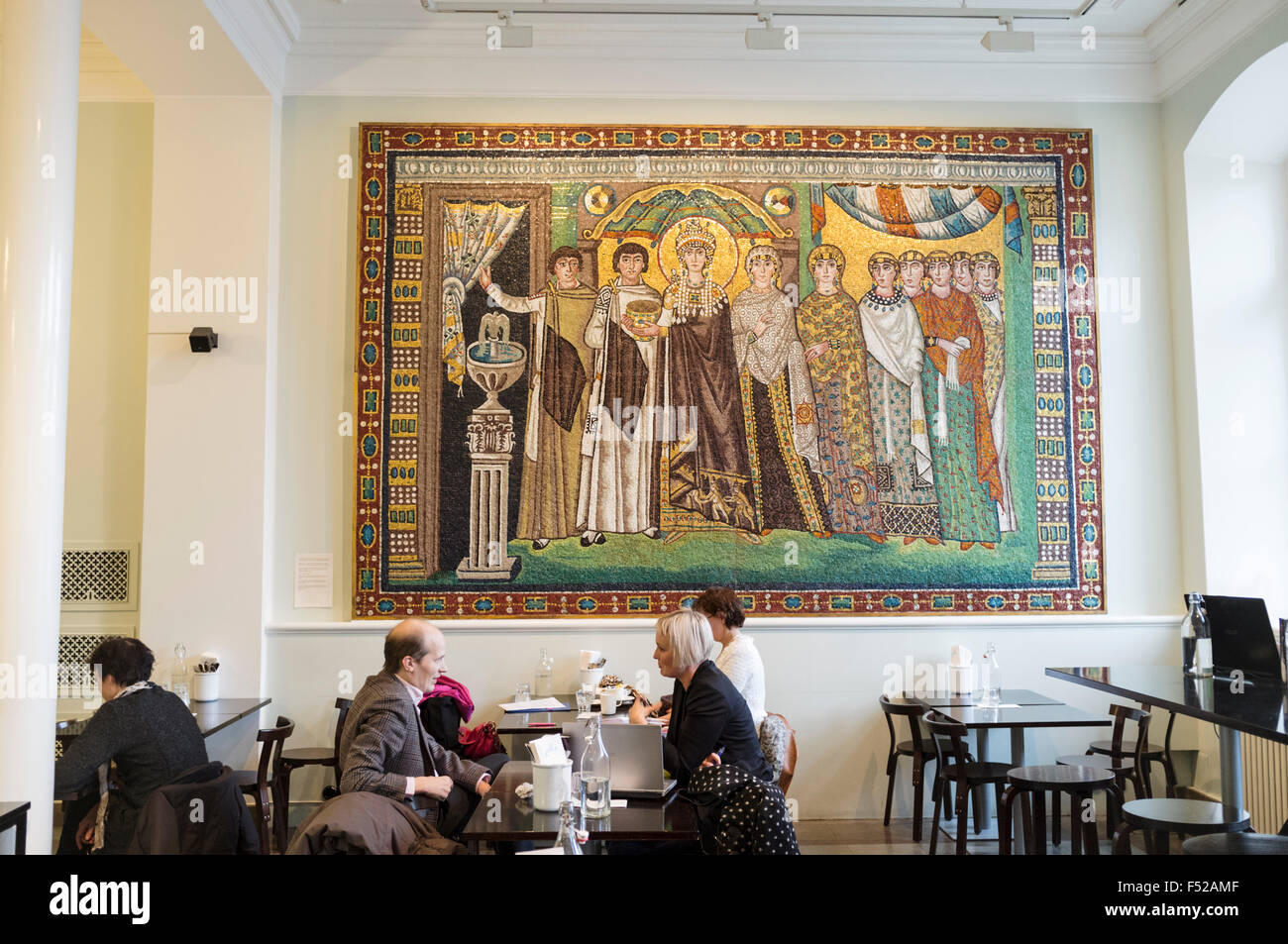 People at the cafeteria of the Ateneum art museum in Helsinki, Finland ...