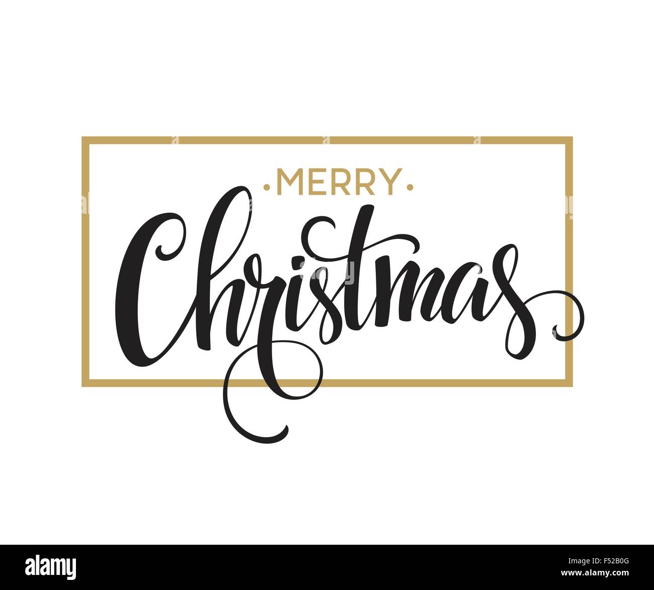 Merry Christmas Lettering Design Vector Illustration Stock Vector