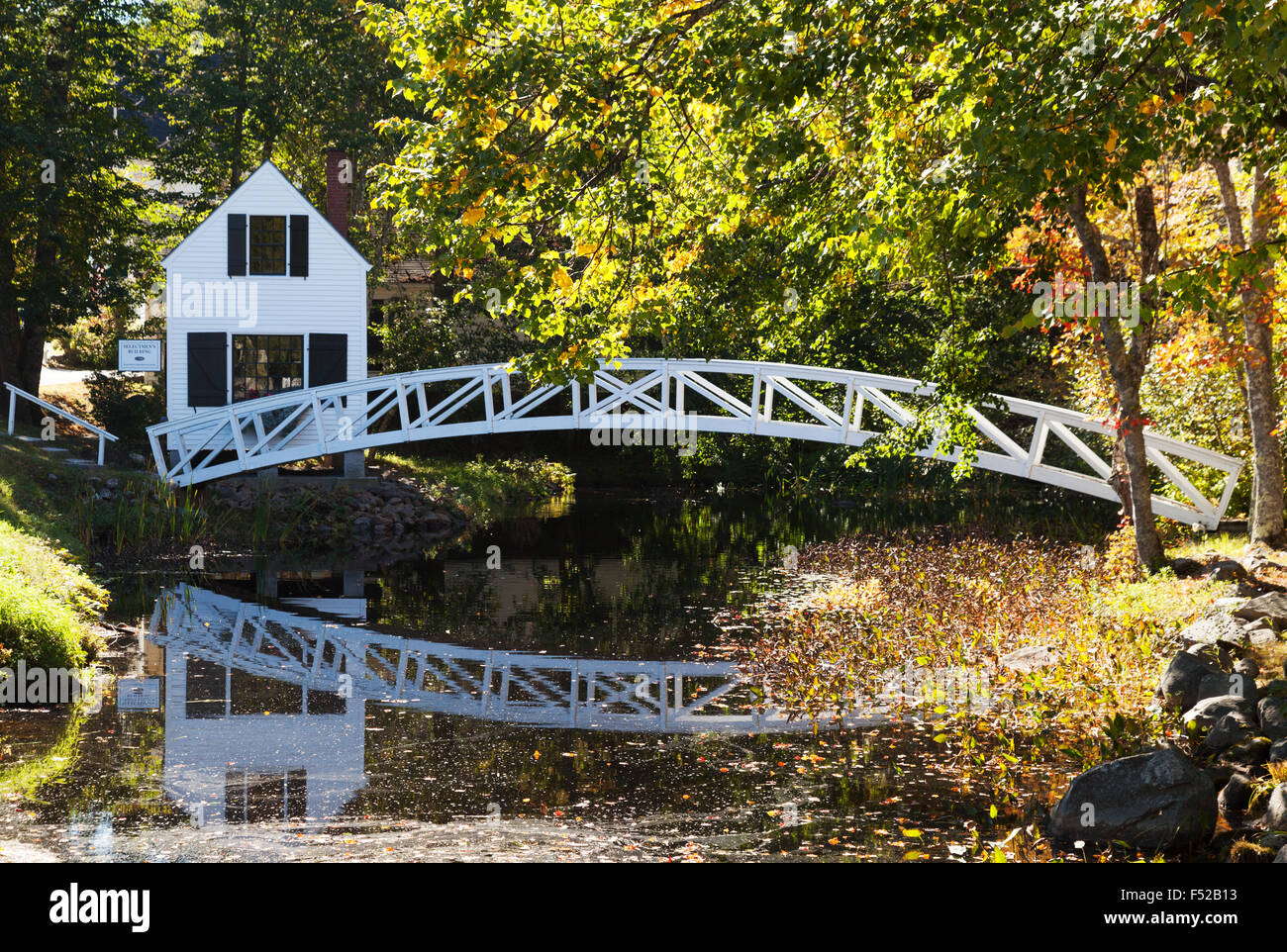 The old gatehouse and bridge, Somesville, Acadia National Park, Mount ...