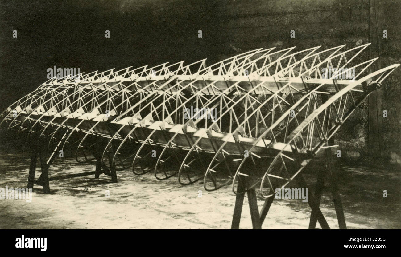 The construction of a wing of an airplane, Italy Stock Photo - Alamy