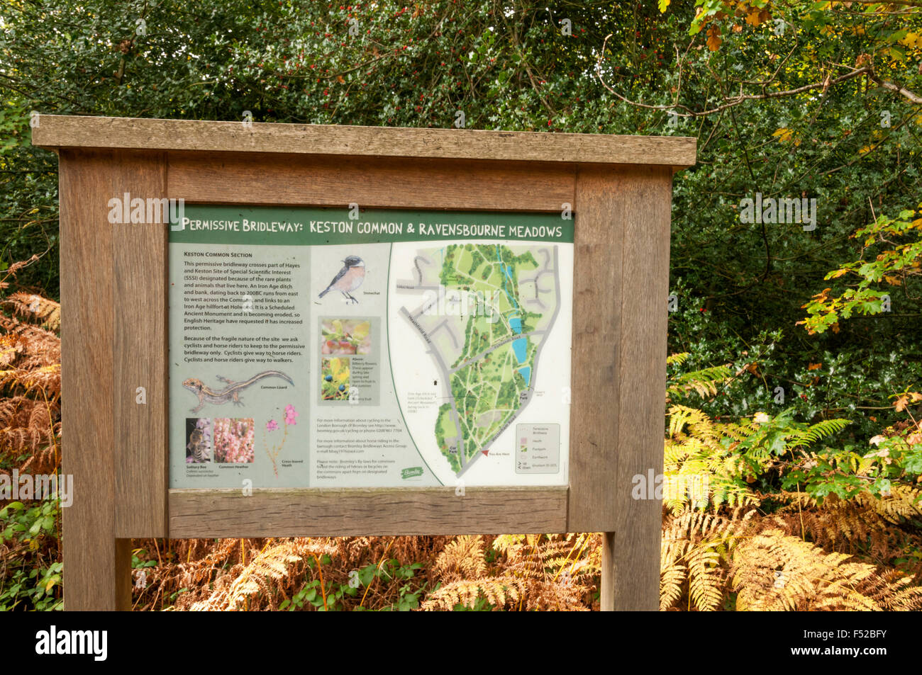 Permissive Bridleway interpretative sign on Hayes and Keston Site of ...