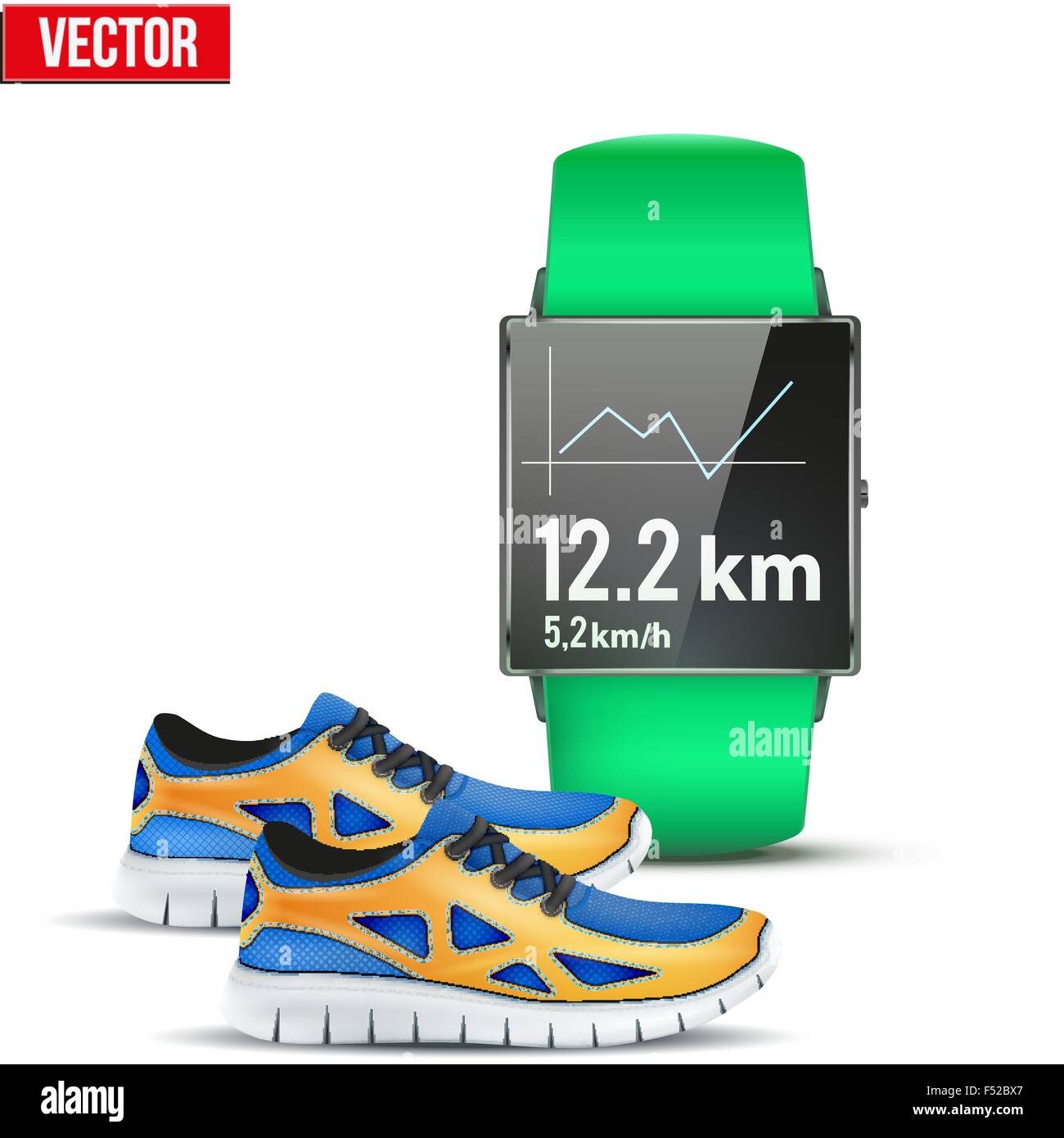 Design example sport wrist Smartwatch for run Stock Vector Image & Art ...