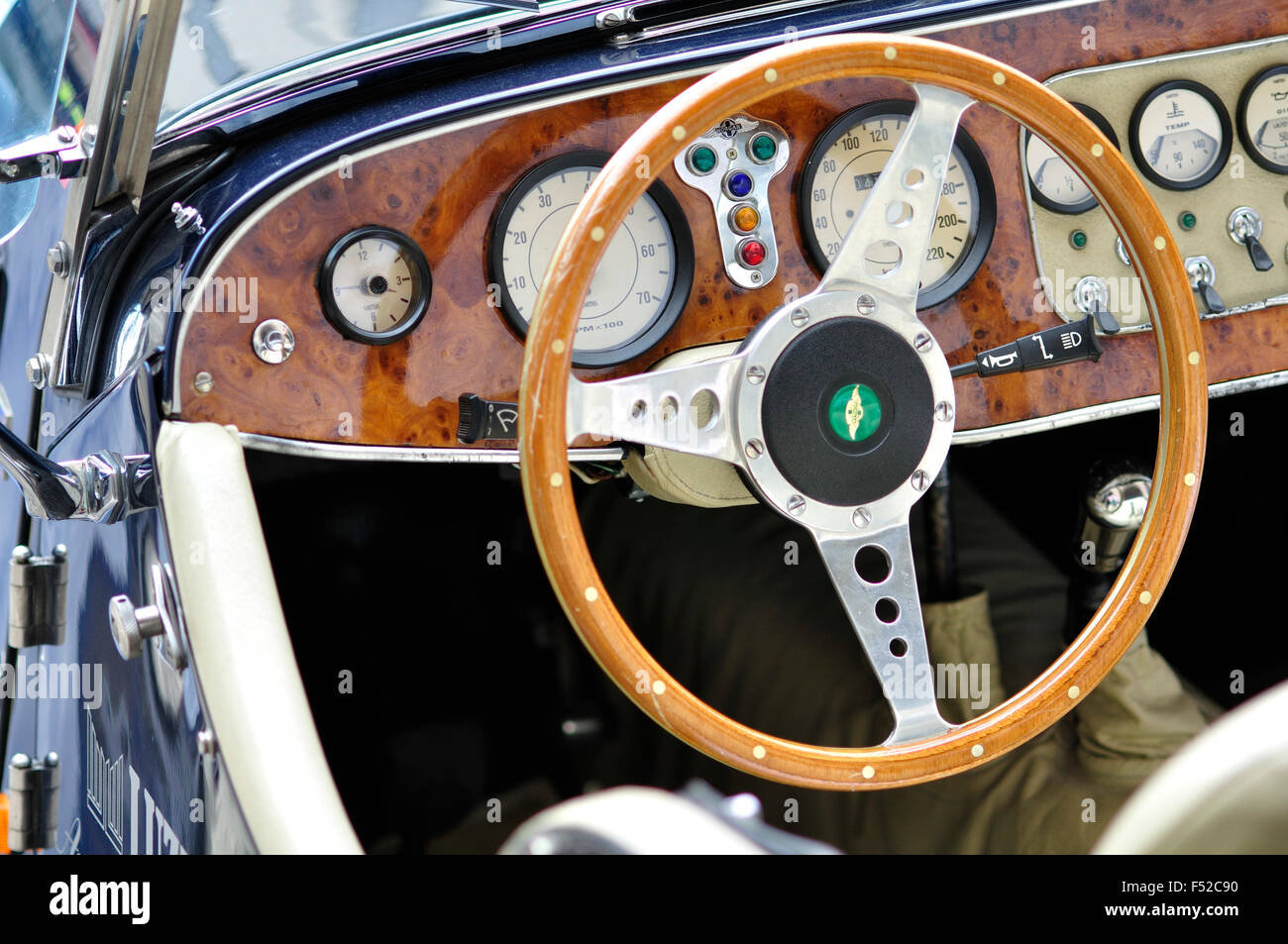 Close up of Steering Wheel of Antique Car Stock Photo - Alamy