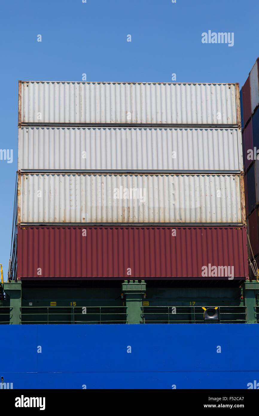 Container Ship is loading in a port Stock Photo - Alamy