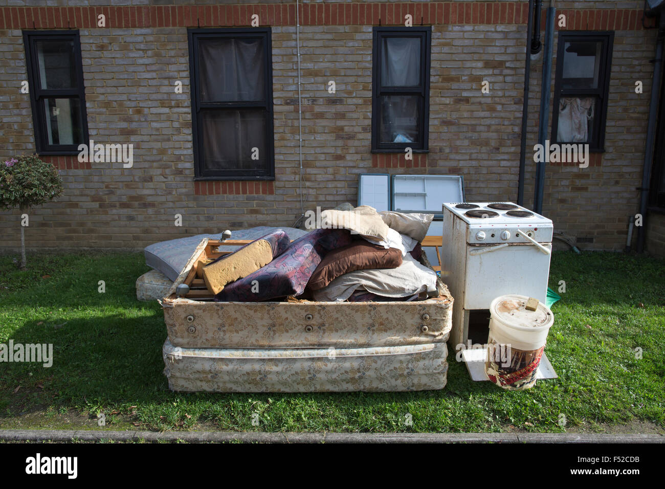 Fly tipping on a residential street, London, UK Stock Photo - Alamy