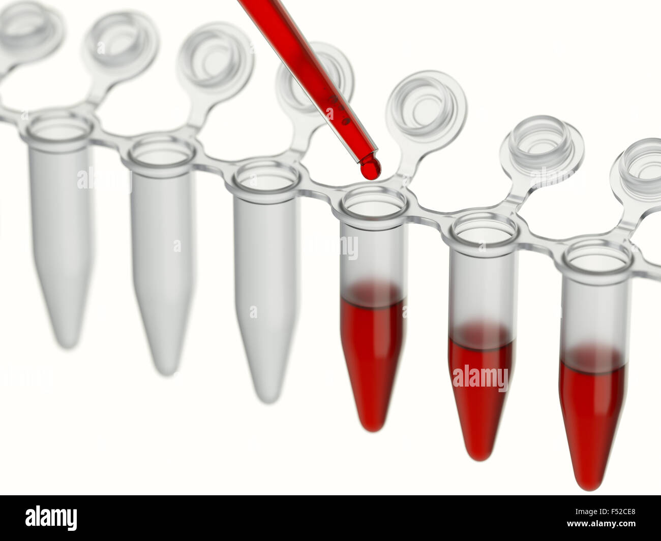 Dropping blood sample in test-tube close-up Stock Photo - Alamy
