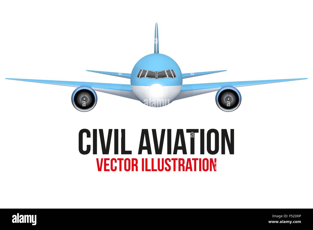 Airplane isolated front view Stock Vector Images - Alamy