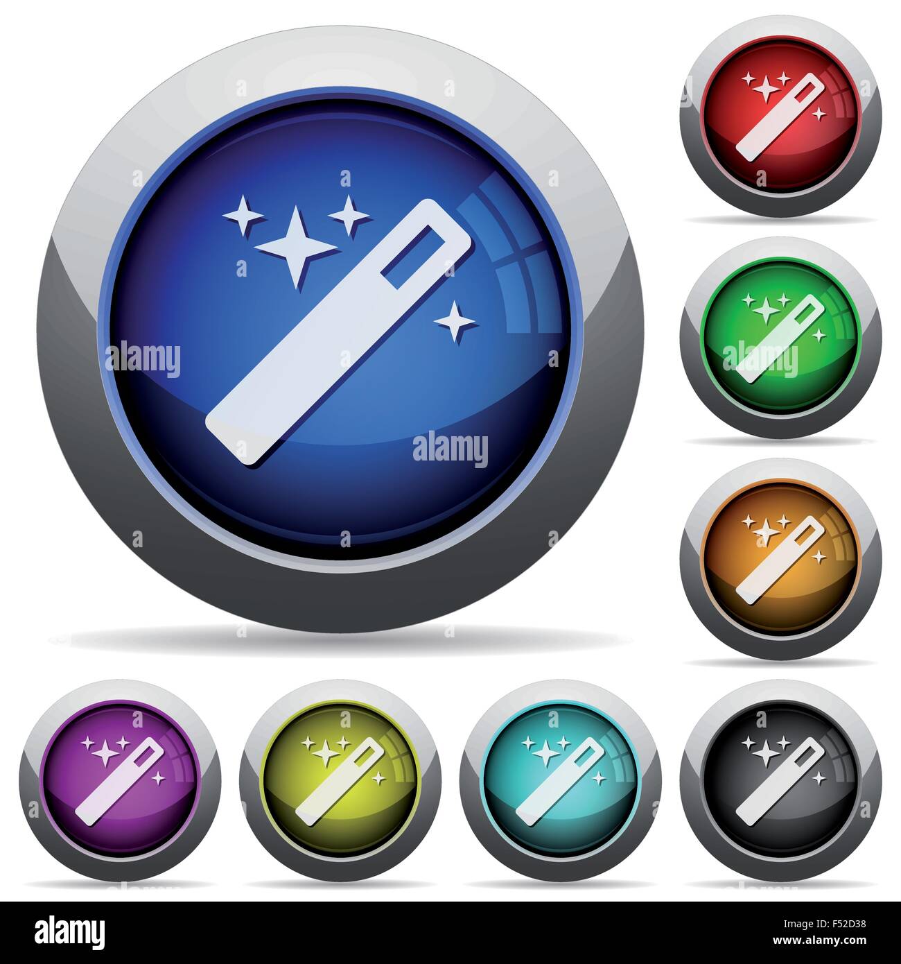 Set of round glossy magic wand buttons. Arranged layer structure Stock Vector Image & Art - Alamy