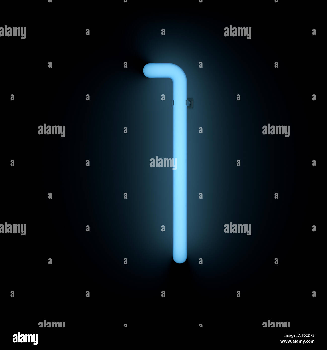 Neon digit one from neon alphabet collection isolated on black Stock ...
